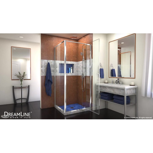 DreamLine Flex 32" x 74.75" Square Pivot Shower Enclosure with Base Included & Reviews - Wayfair ...